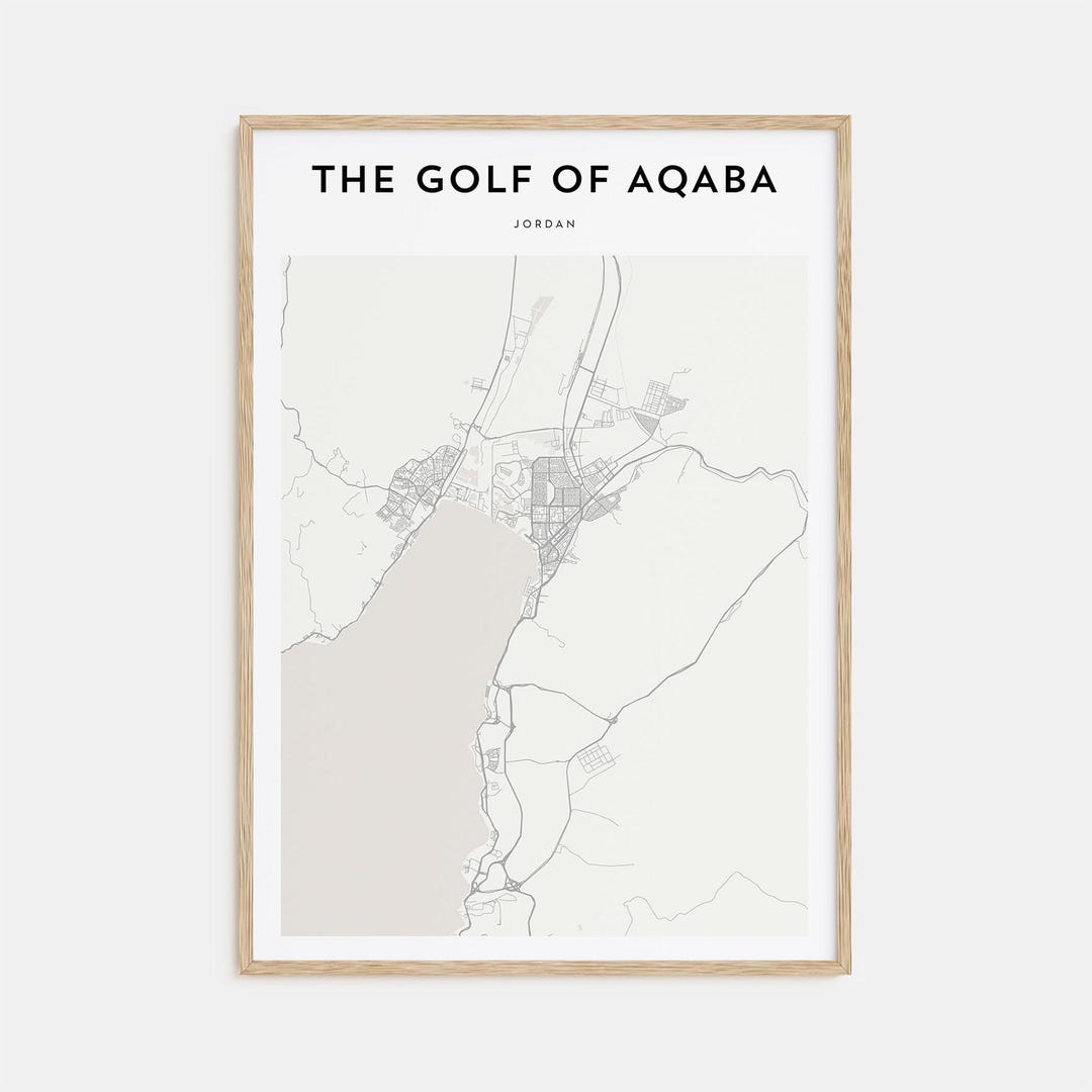 The Gulf of Aqaba Map Poster, the Gulf of Aqaba Map Print, the Gulf of ...