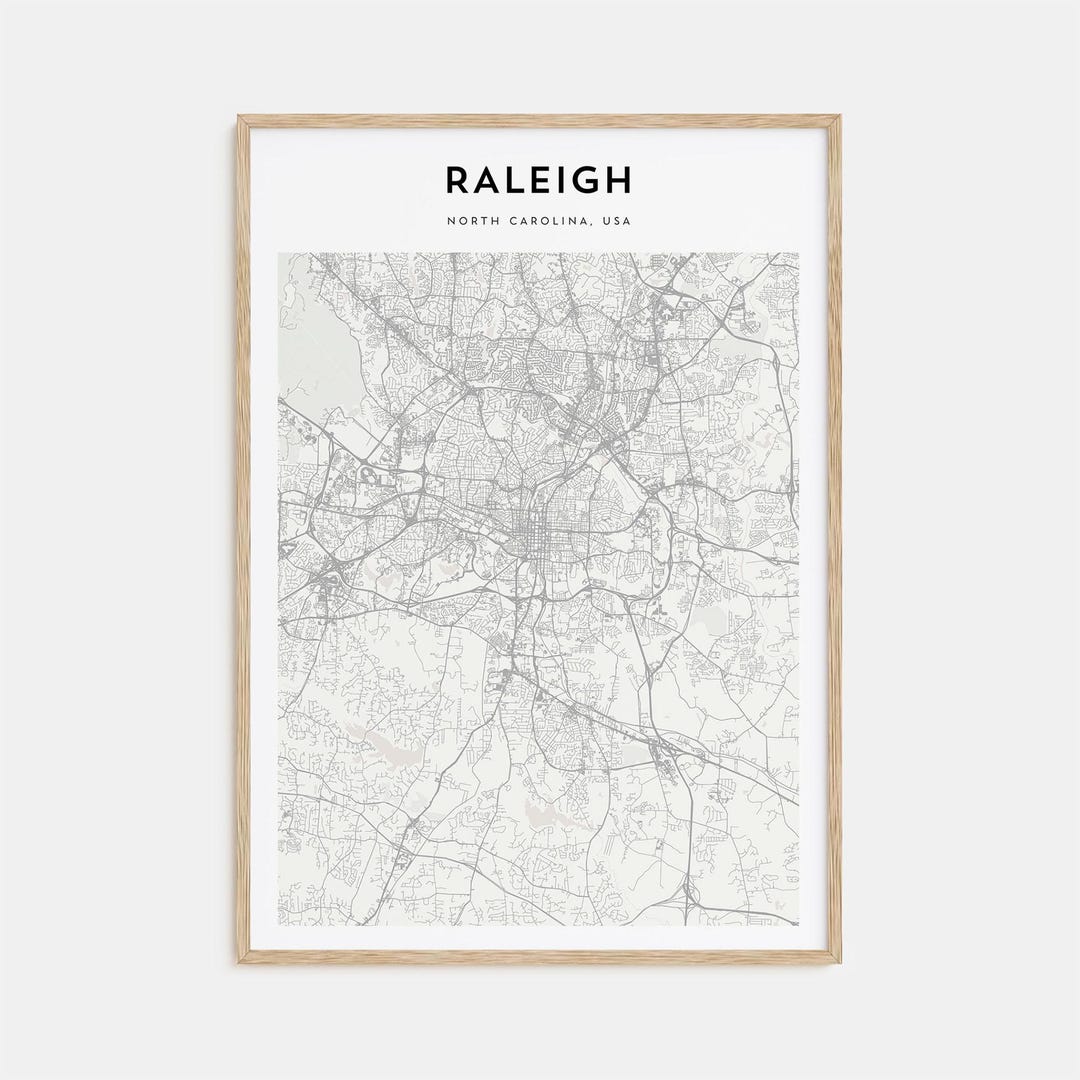 Raleigh Map Poster, Raleigh Map Print, Raleigh Personalized Map Art ...