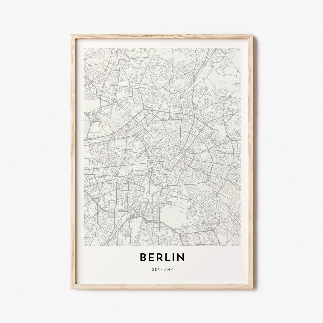 Mapa de Berlín, Impresión de mapas de Berlín, Cartel del mapa de Berlín ...