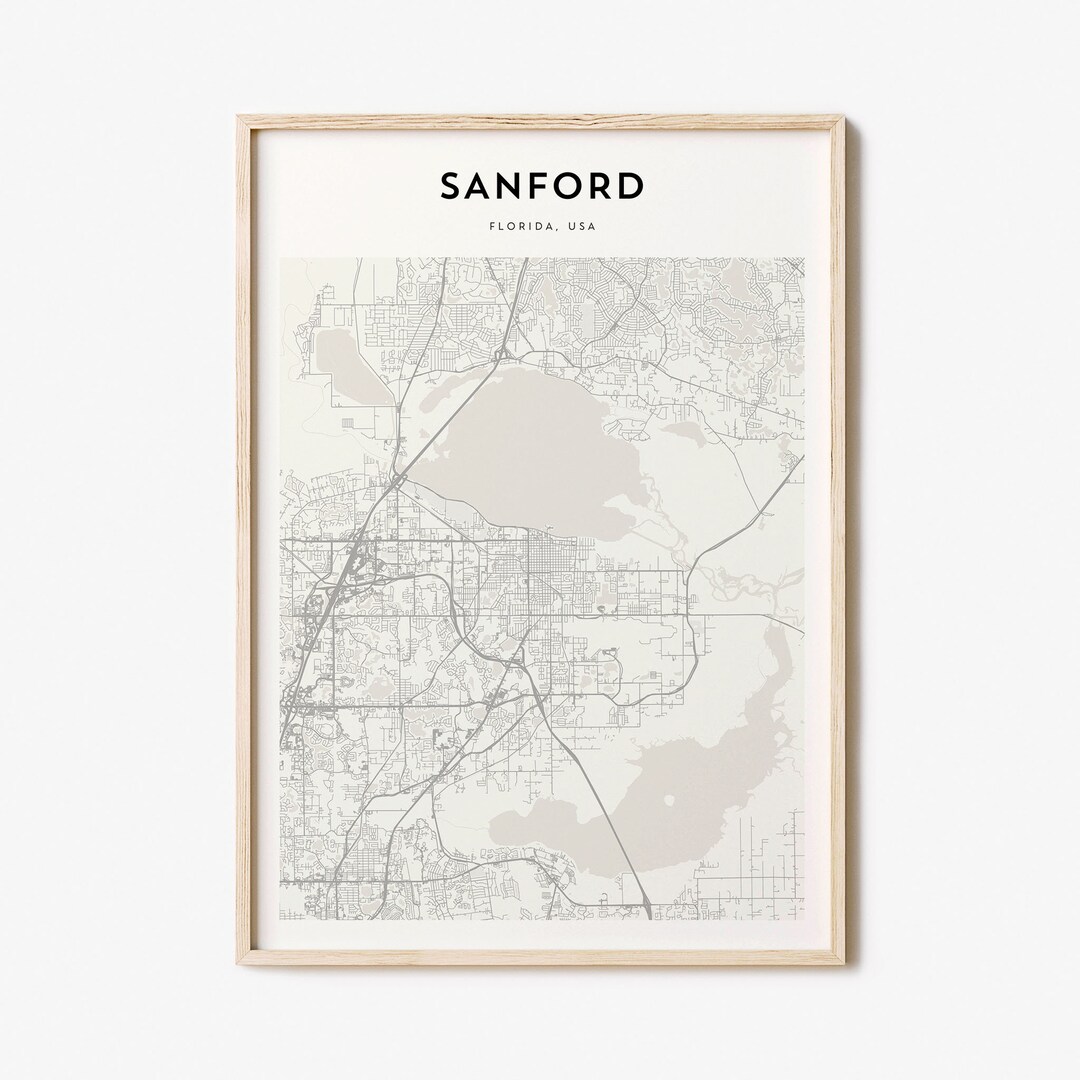 Sanford Map Poster, Sanford Map Print, Sanford Personalized Map Art ...