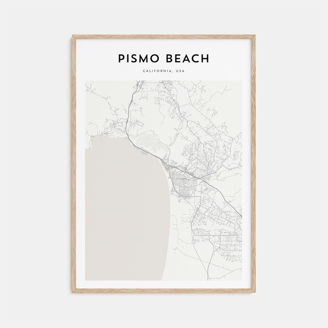 Pismo Beach Map Poster, Pismo Beach Map Print, Pismo Beach Travel Wall ...