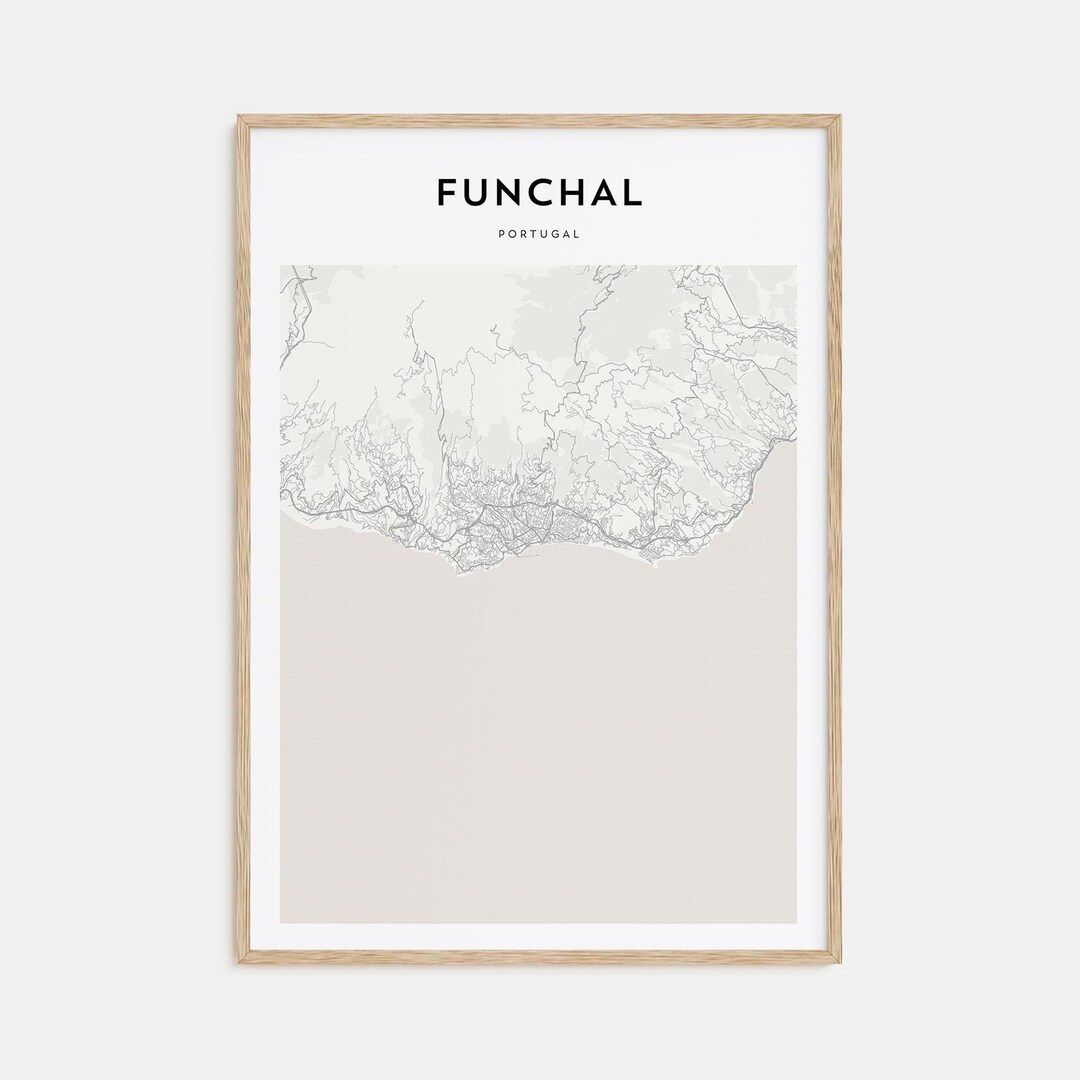 Funchal Map Poster, Funchal Map Print, Funchal Travel Wall Art, Funchal ...