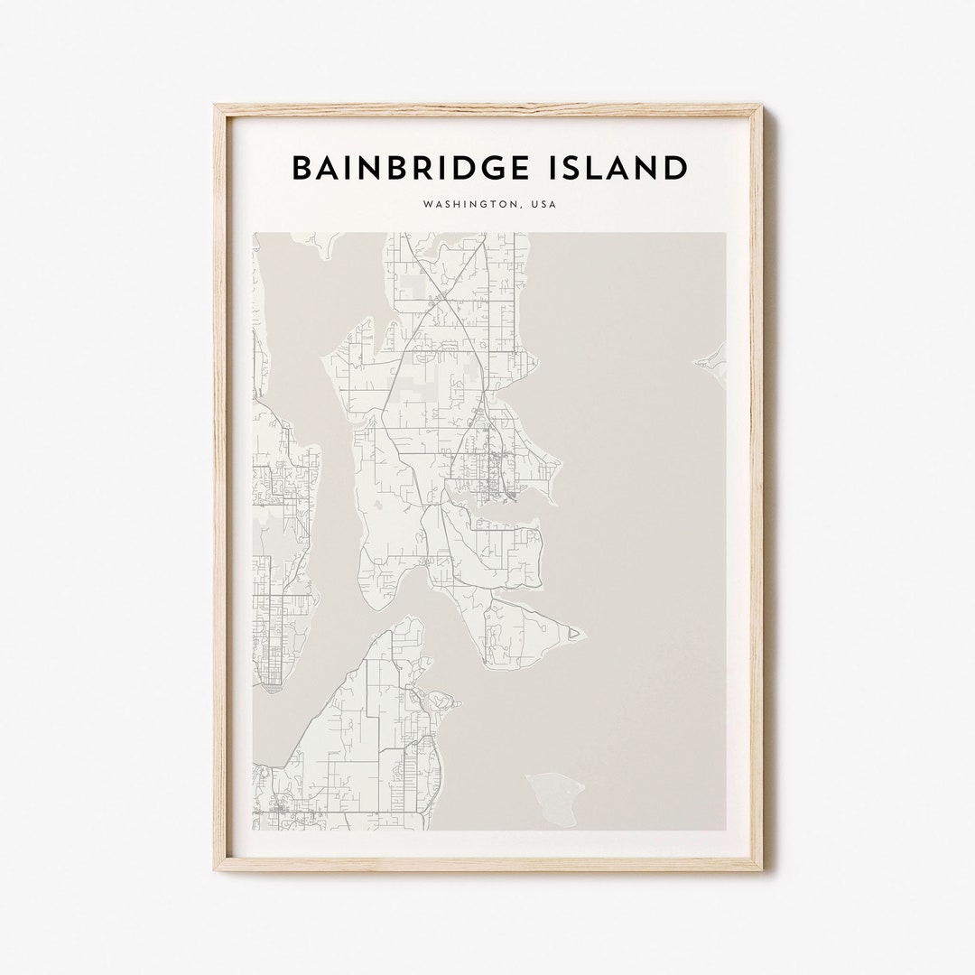 Bainbridge Island Map Poster Bainbridge Island Map Print - Etsy