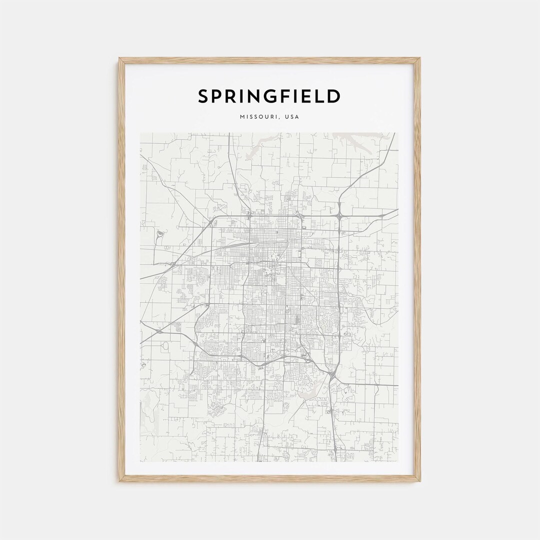 Springfield Missouri Map Poster, Springfield Map Print, Springfield ...