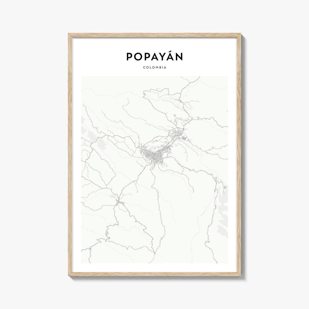 Popayan Map Print, Colombia Poster, Colombia Wall Art, Popayán Custom ...