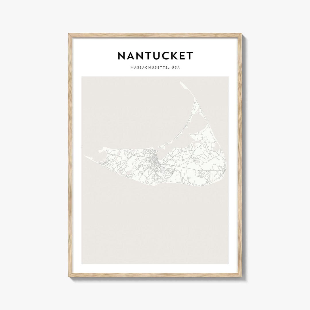 Impresión del mapa de Nantucket, póster de Massachusetts, arte mural de ...