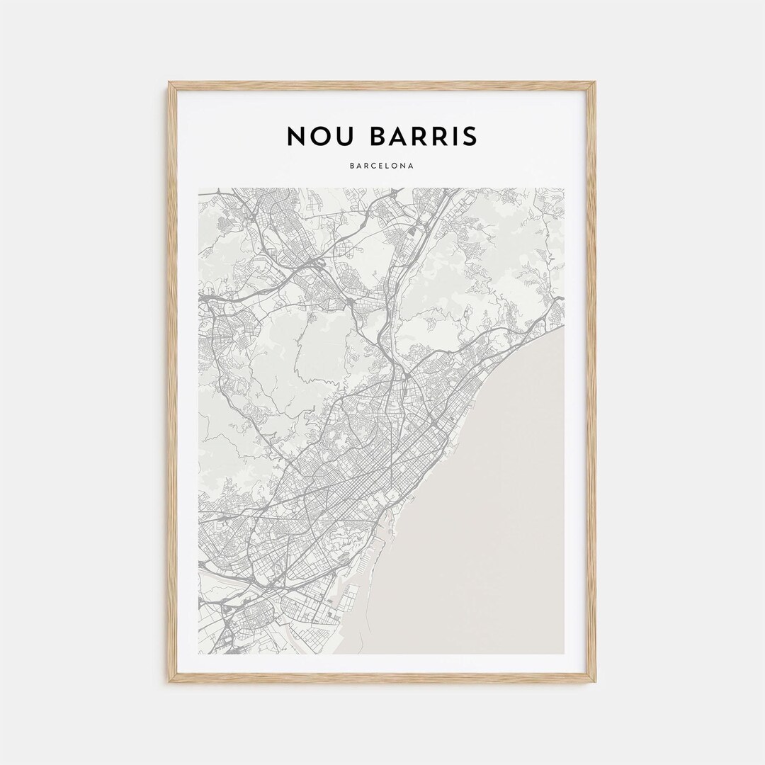 Nou Barris Map Poster, Nou Barris Map Print, Nou Barris Travel Wall Art ...