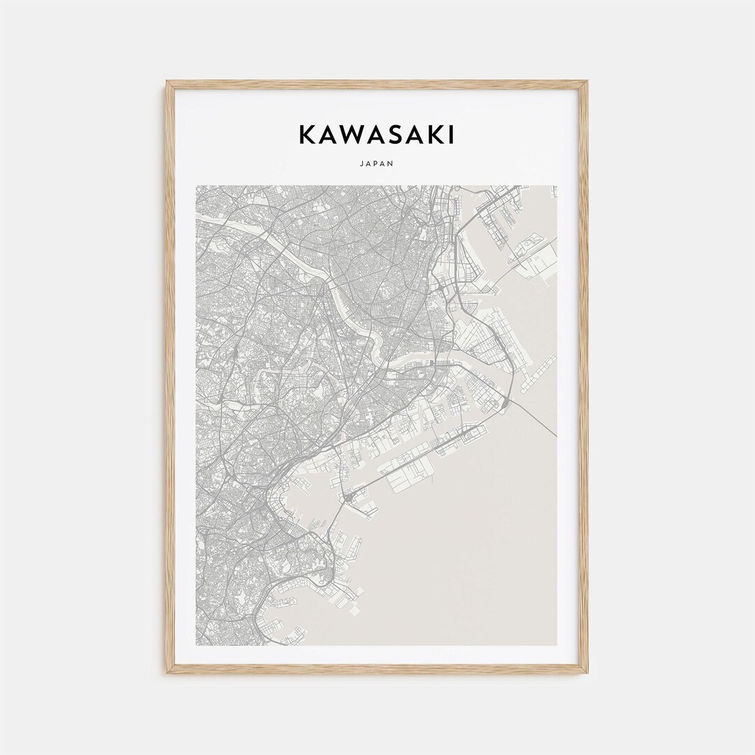 Kawasaki Map Poster, Kawasaki Map Print, Kawasaki Travel Wall Art ...