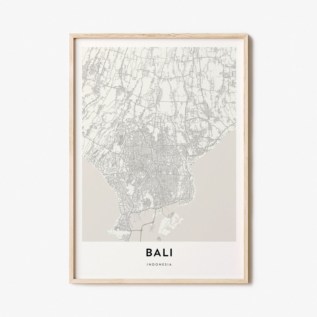 Map of Bali, Bali Map Print, Bali Map Poster, City Map Print, Map Gifts ...