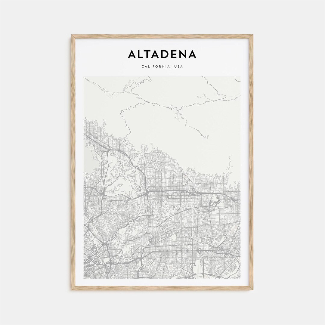 Altadena Map Poster, Altadena Map Print, Altadena Personalized Map Art ...