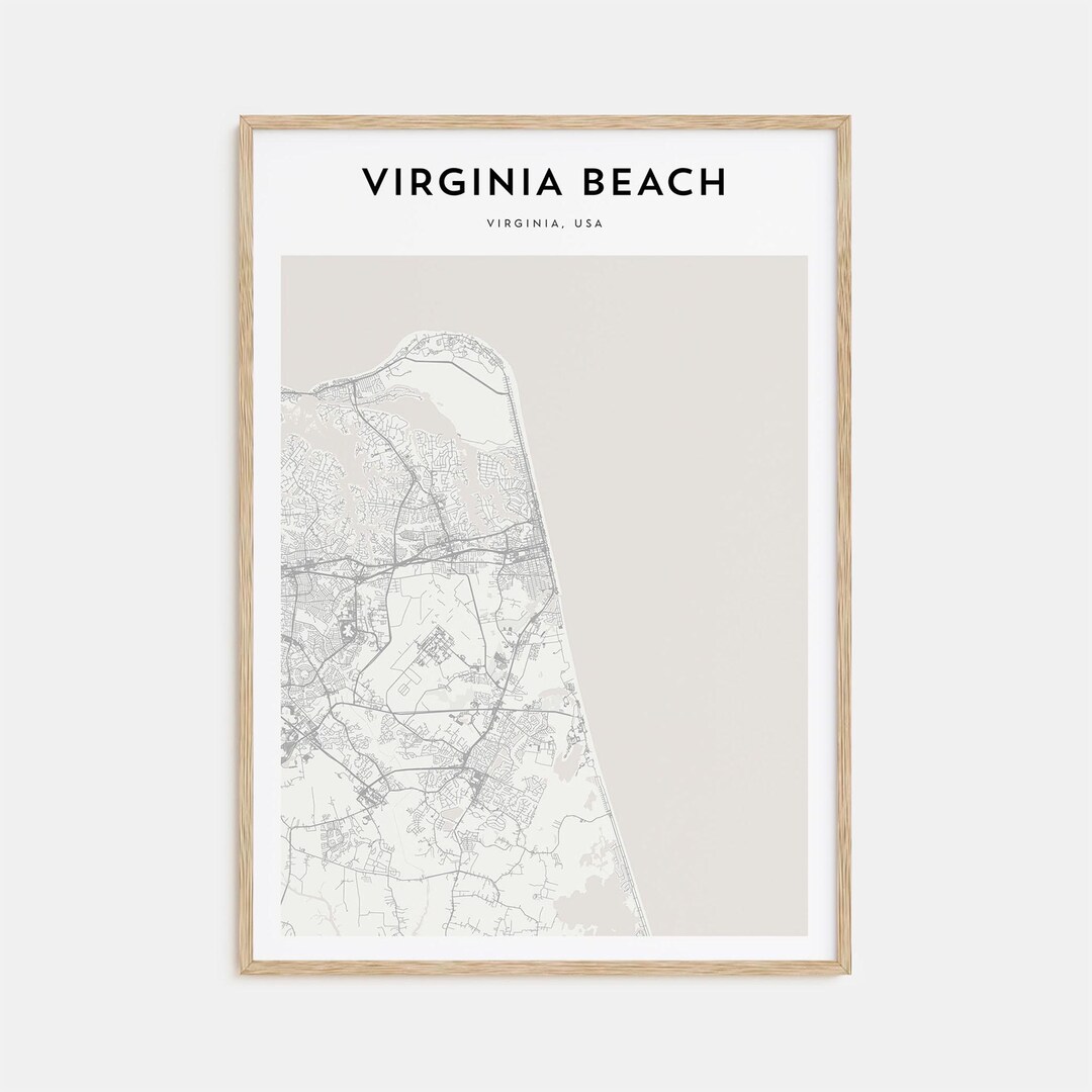 Virginia Beach Map Poster, Virginia Beach Map Print, Virginia Beach ...