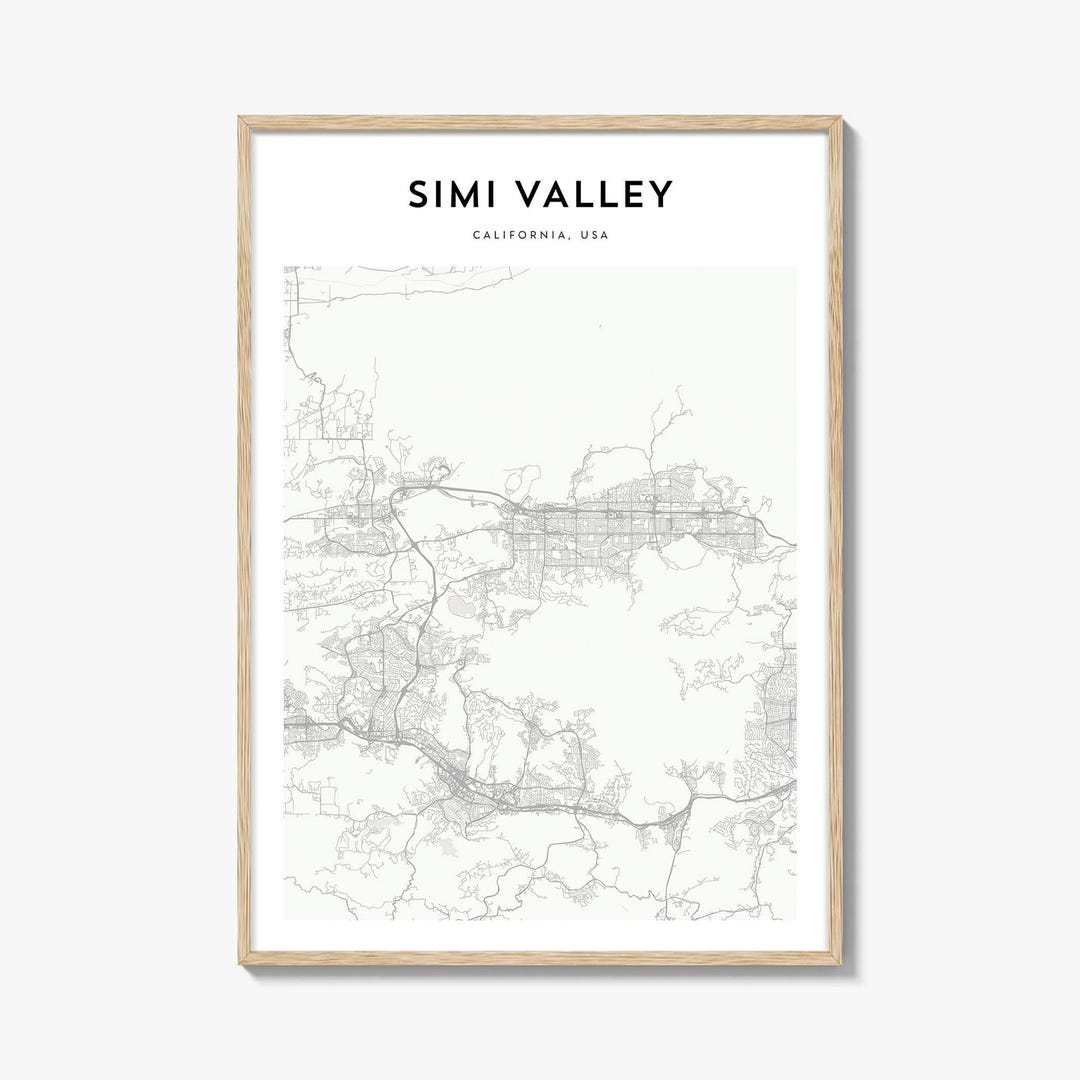 Simi Valley Map Poster, Simi Valley Map Print, Simi Valley Travel Wall ...