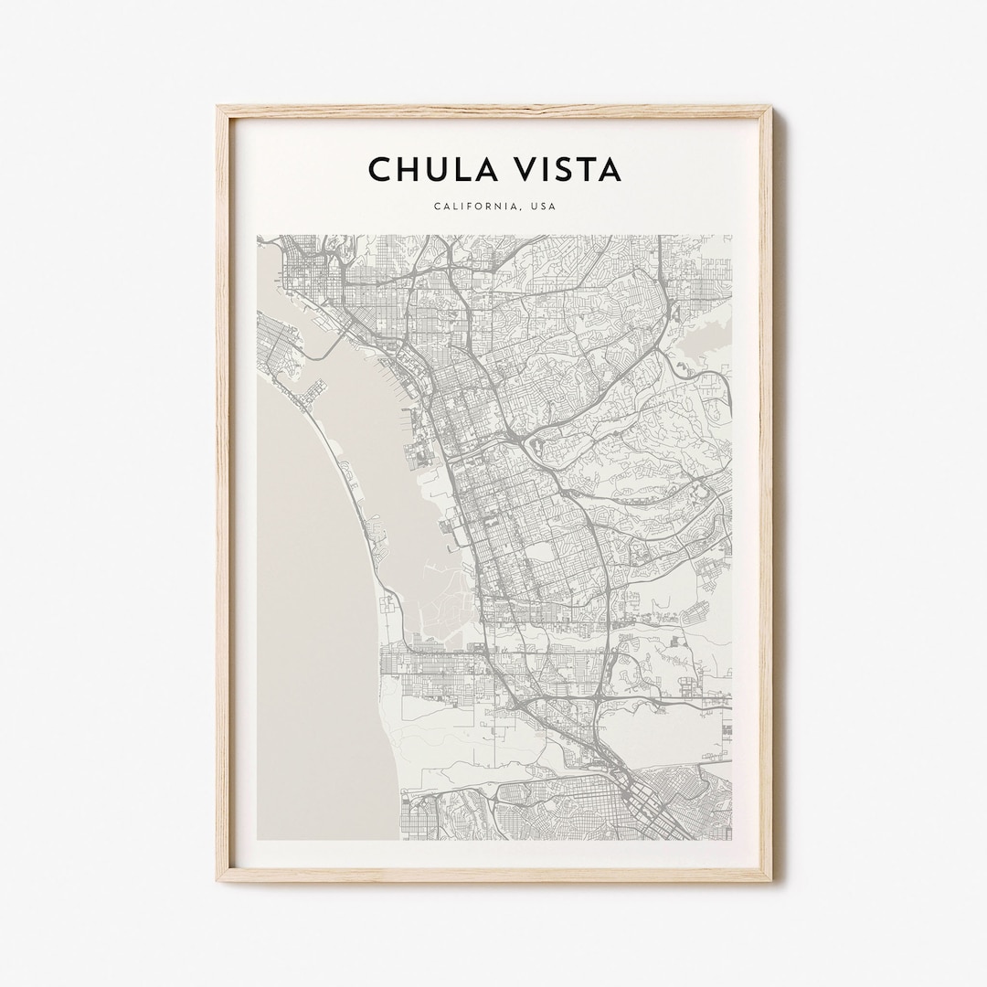 Chula Vista Map Poster, Chula Vista Map Print, Chula Vista Personalized ...