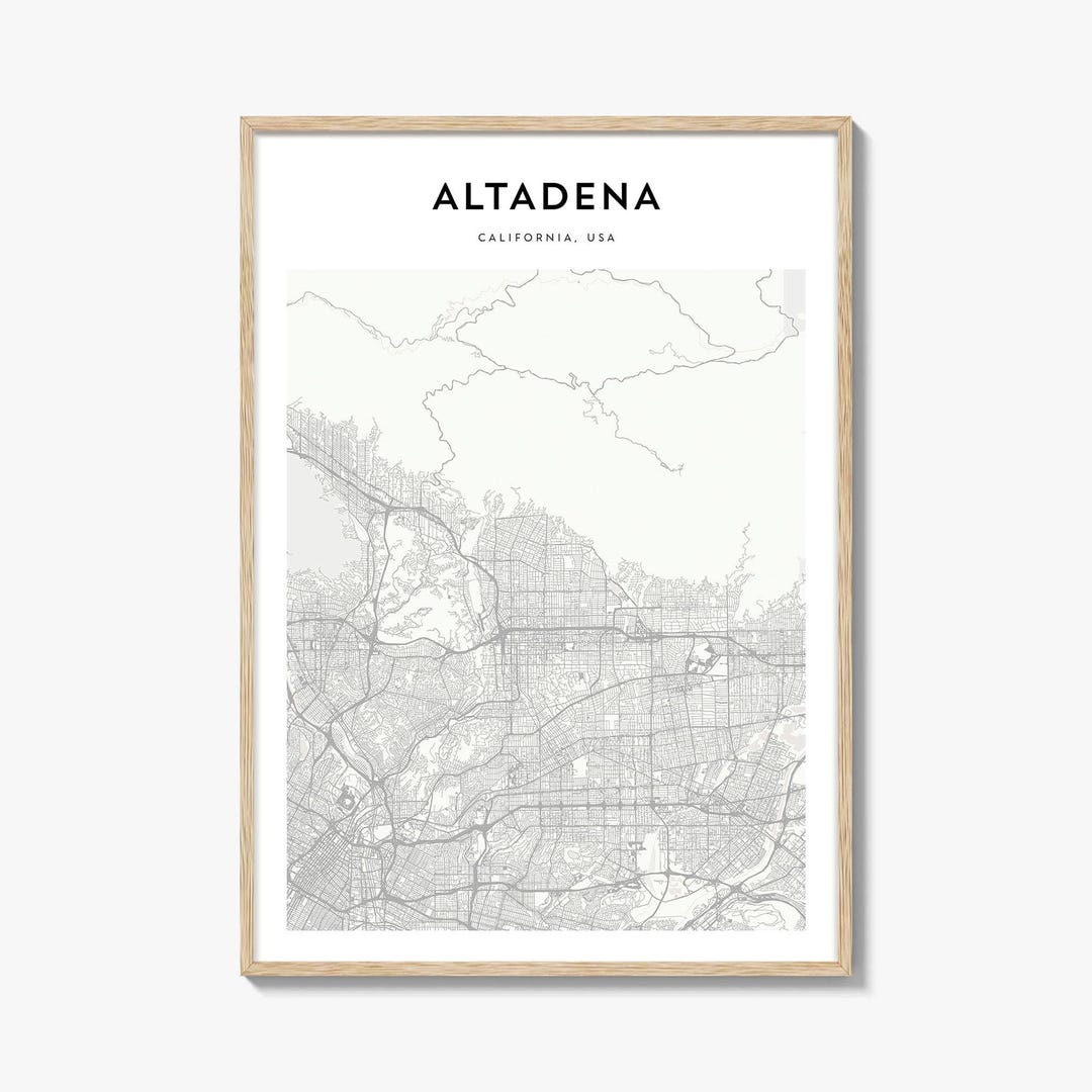 Altadena Map Poster, Altadena Map Print, Altadena Travel Wall Art ...