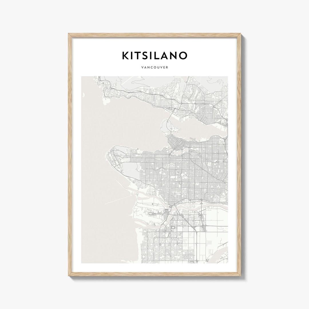 Kitsilano Map Poster, Kitsilano Map Print, Kitsilano Travel Wall Art ...