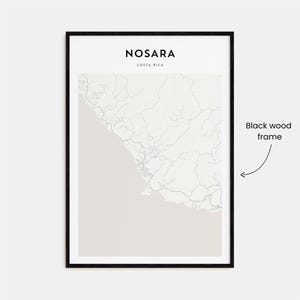 Nosara Map Poster, Nosara Map Print, Nosara Travel Wall Art, Nosara ...