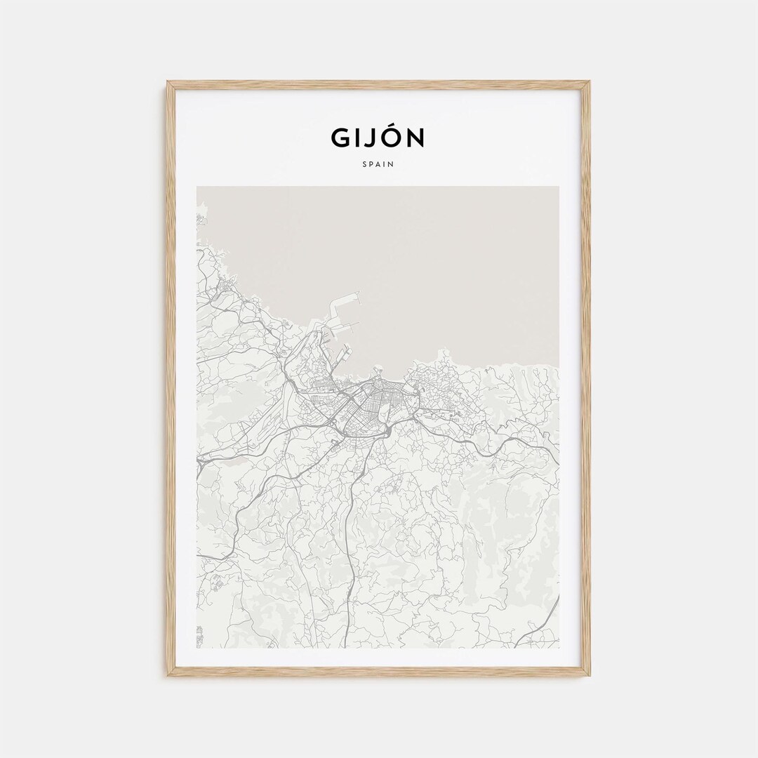 Gijon Map Poster, Gijon Map Print, Gijon Travel Wall Art, Gijon ...
