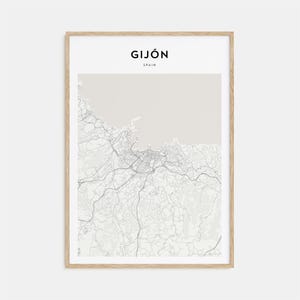 Gijon Map Poster, Gijon Map Print, Gijon Travel Wall Art, Gijon ...