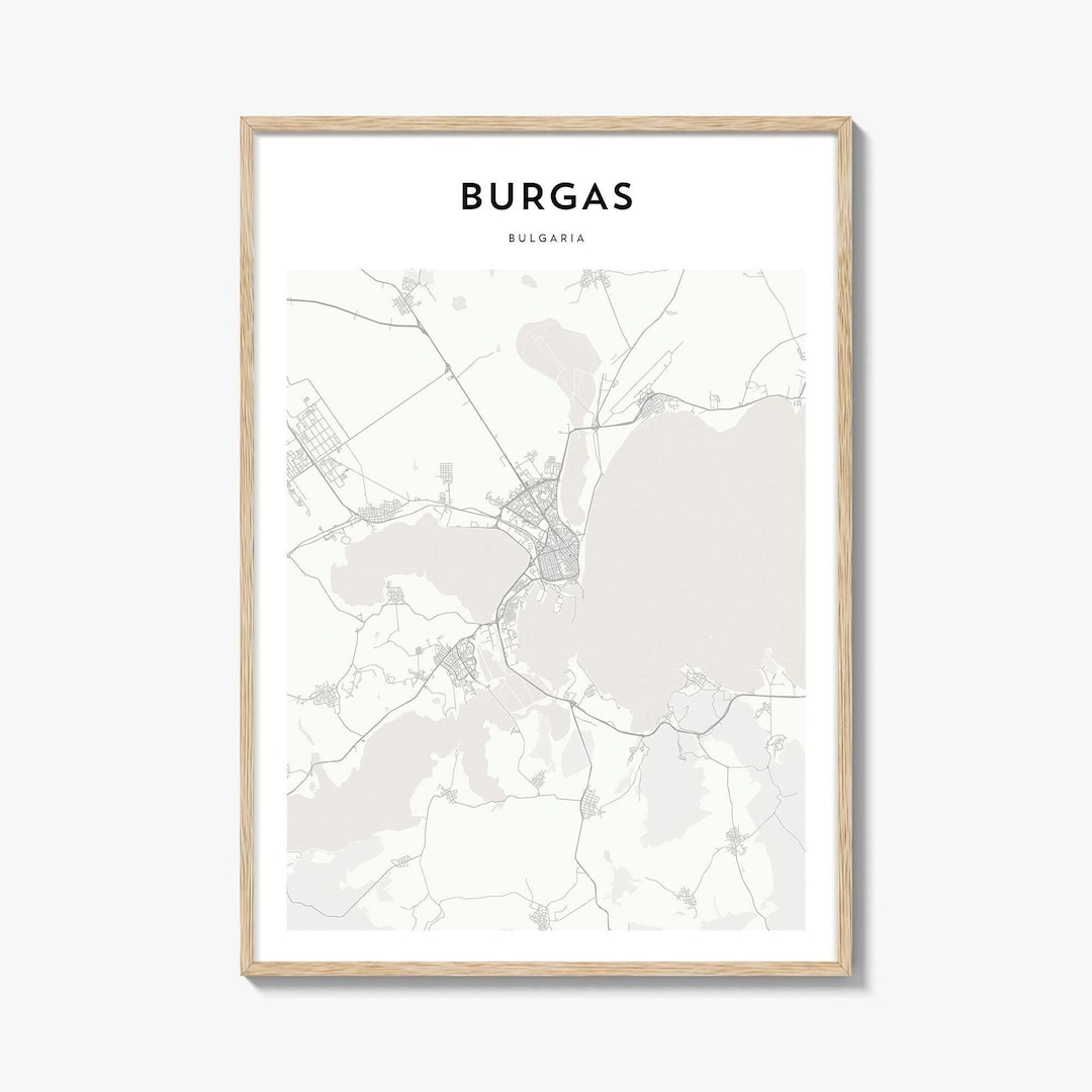 Burgas Map Poster, Burgas Map Print, Burgas Travel Wall Art, Burgas ...