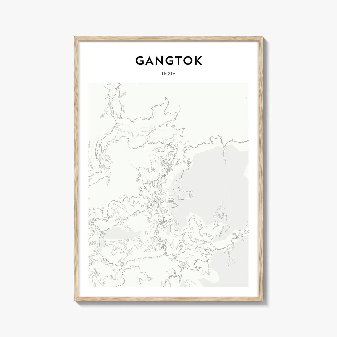 Gangtok Map Print, Sikkim Poster, India Wall Art, Gangtok Custom Street ...