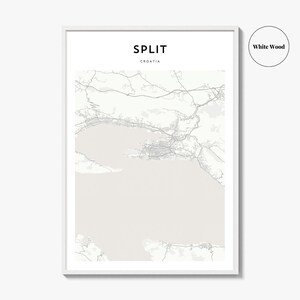 Split Map Poster, Split Map Print, Split Travel Wall Art, Split ...