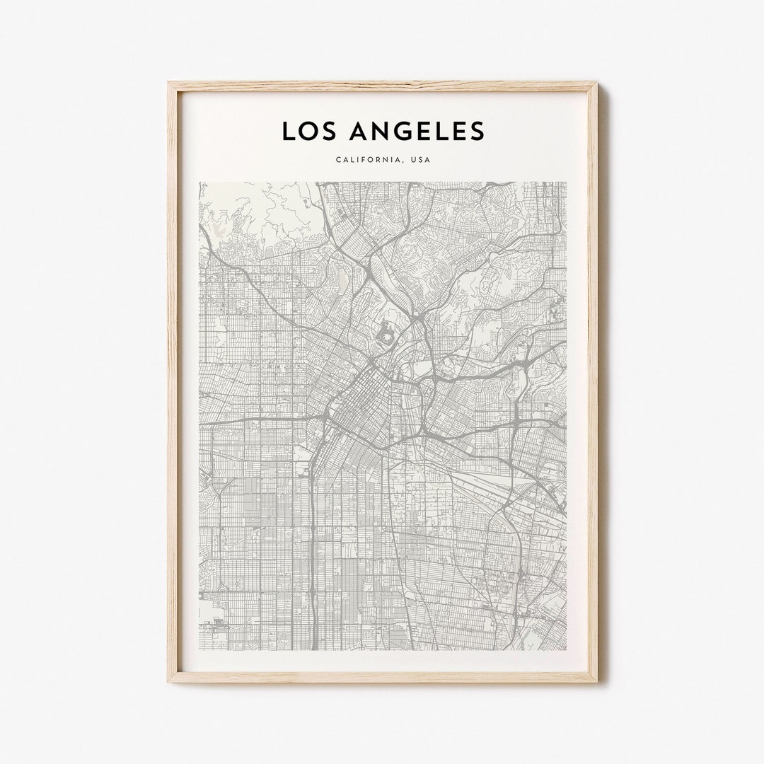 Los Angeles Map Poster, Los Angeles Map Print, Los Angeles Personalized ...