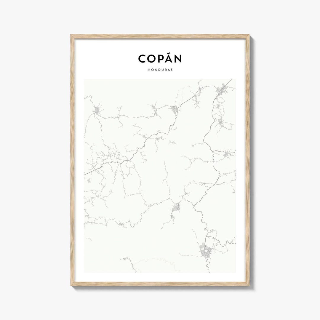 Copan Map Print, Honduras Poster, Central America Wall Art, Copán ...