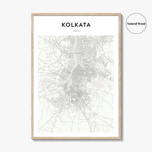 Kolkata Map Poster, Kolkata Map Print, Kolkata Travel Wall Art, Kolkata ...