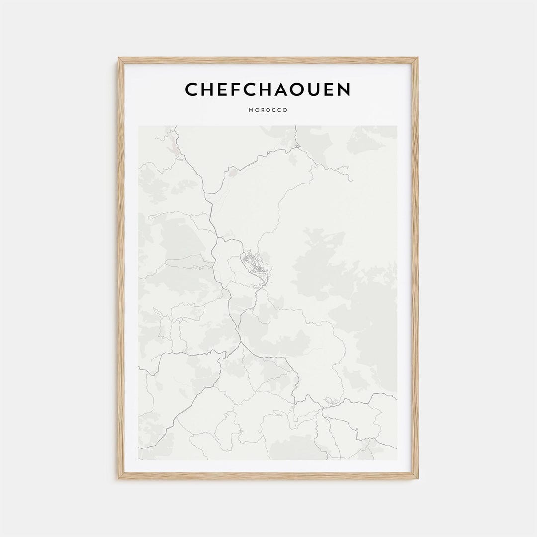 Chefchaouen Map Poster, Chefchaouen Map Print, Chefchaouen Personalized ...