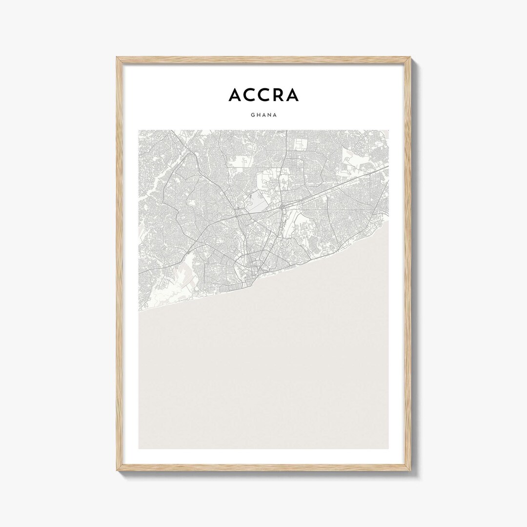 Accra Map Poster, Accra Map Print, Accra Travel Wall Art, Accra ...