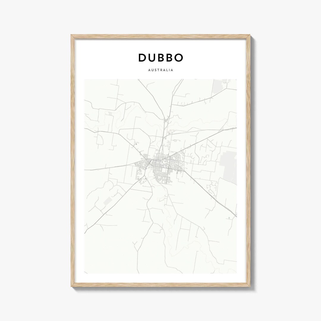 Dubbo Map Print, Australia Poster, New South Wales Wall Art, Dubbo ...