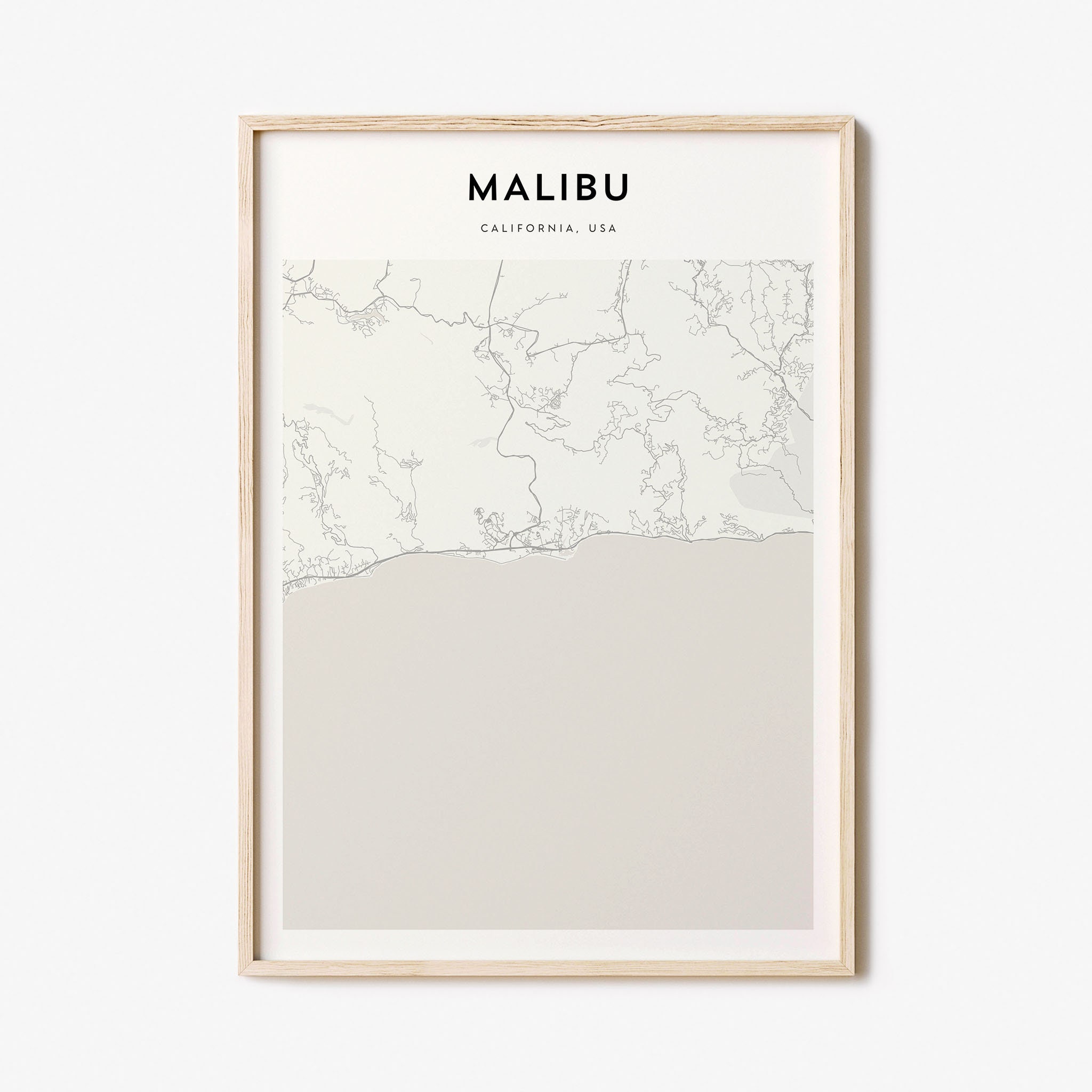Malibu Map Poster, Malibu Map Print, Malibu Personalized Map Art ...