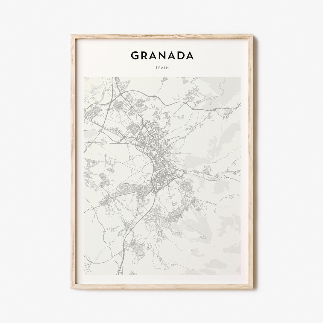 Granada Map Poster, Granada Map Print, Granada Personalized Map Art ...