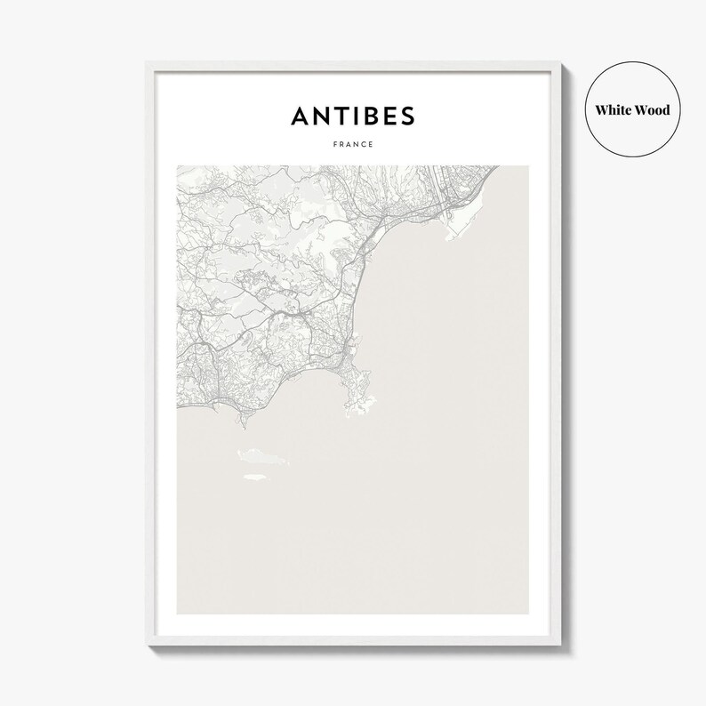 Antibes Map Print, French Riviera Poster, France Wall Art, Côte D'azur ...