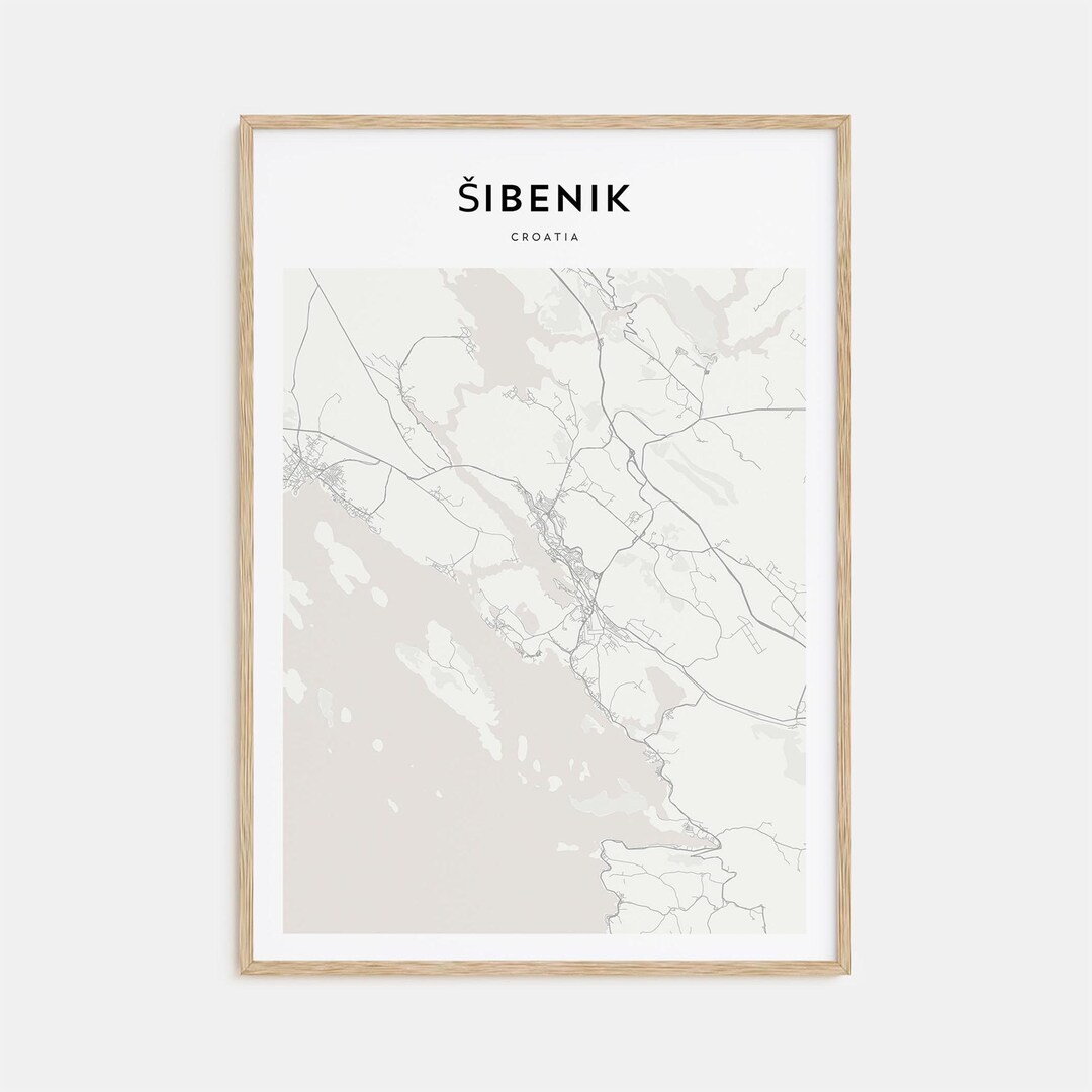 Sibenik Map Poster, Sibenik Map Print, Sibenik Travel Wall Art, Sibenik ...