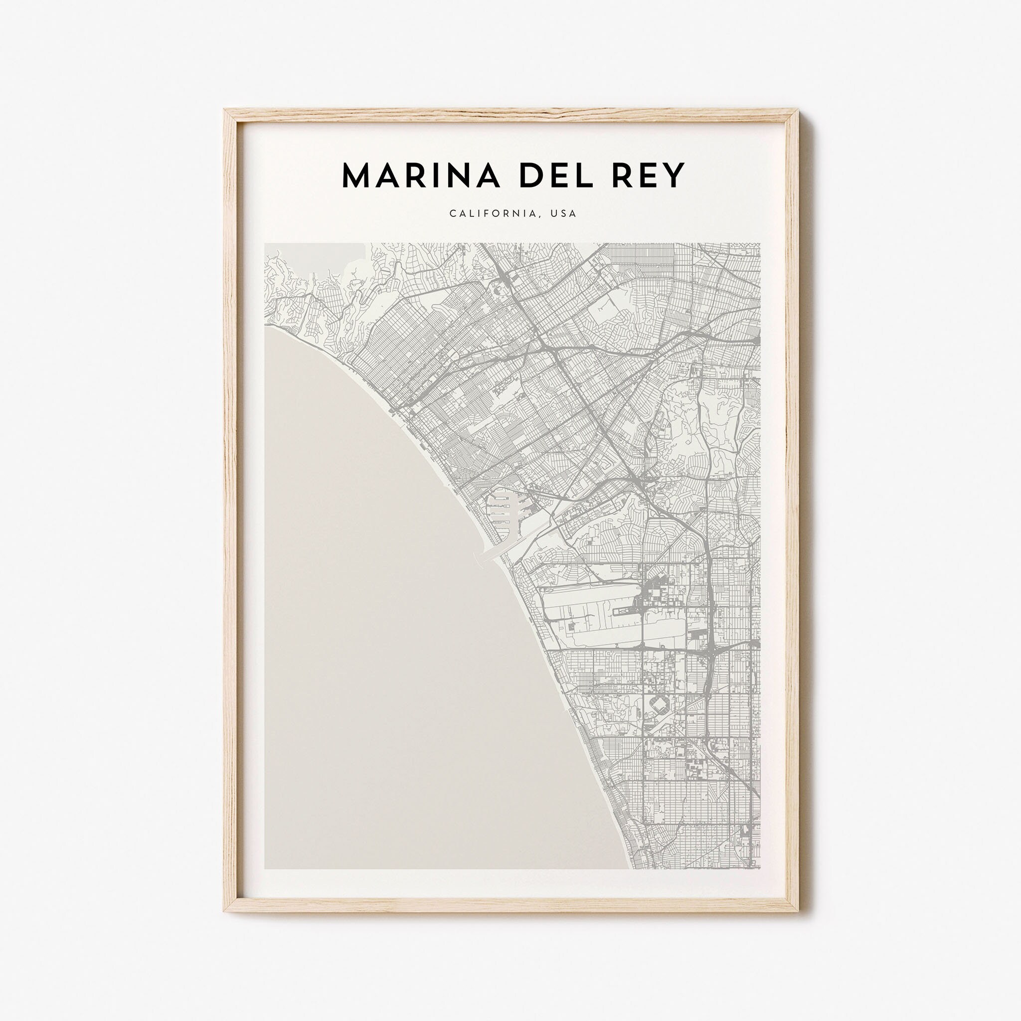 Marina Del Rey Map Poster Marina Del Rey Map Print Marina - Etsy