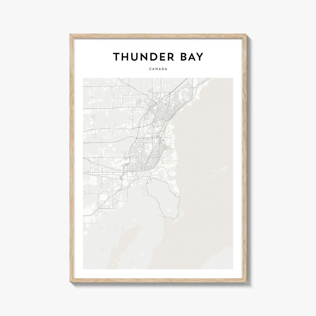 Buy Thunder Bay Map Poster, Thunder Bay Map Print, Thunder Bay Travel ...
