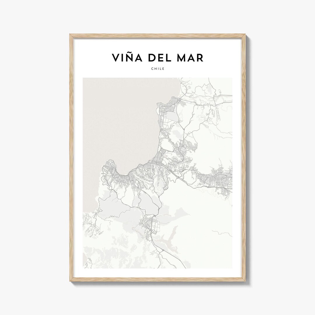 Vina Del Mar Map Poster, Vina Del Mar Map Print, Vina Del Mar Travel ...