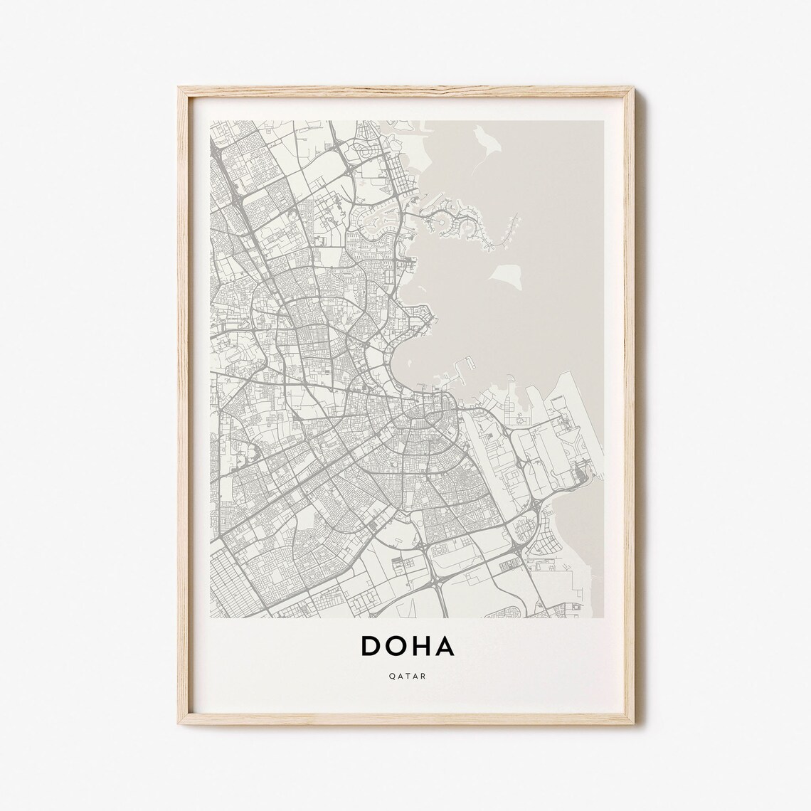 Map of Doha, Doha Map Print, Doha Map Poster, City Map Print, Map Gifts ...