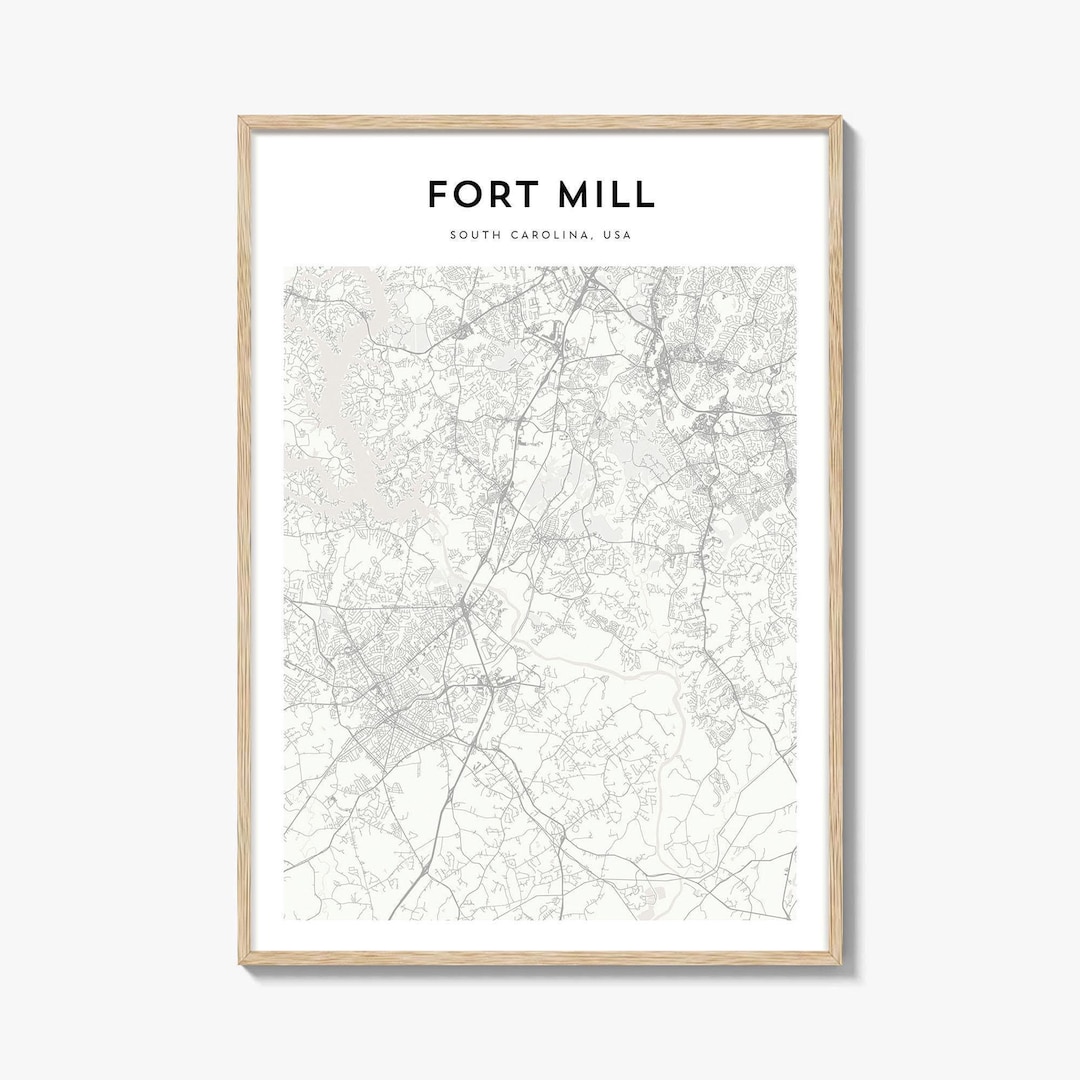 Fort Mill Map Print, South Carolina Poster, USA Wall Art, Carolina ...