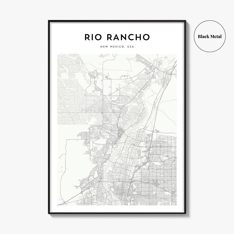 Rio Rancho Map Print, New Mexico Poster, USA Wall Art, Albuquerque ...