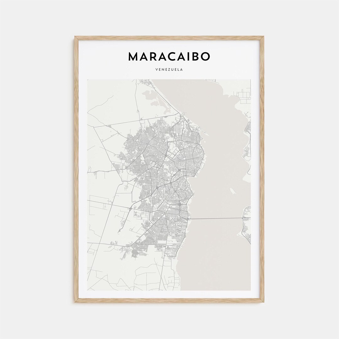 Cartaz do mapa de Maracaibo, impressão do mapa de Maracaibo, arte de ...