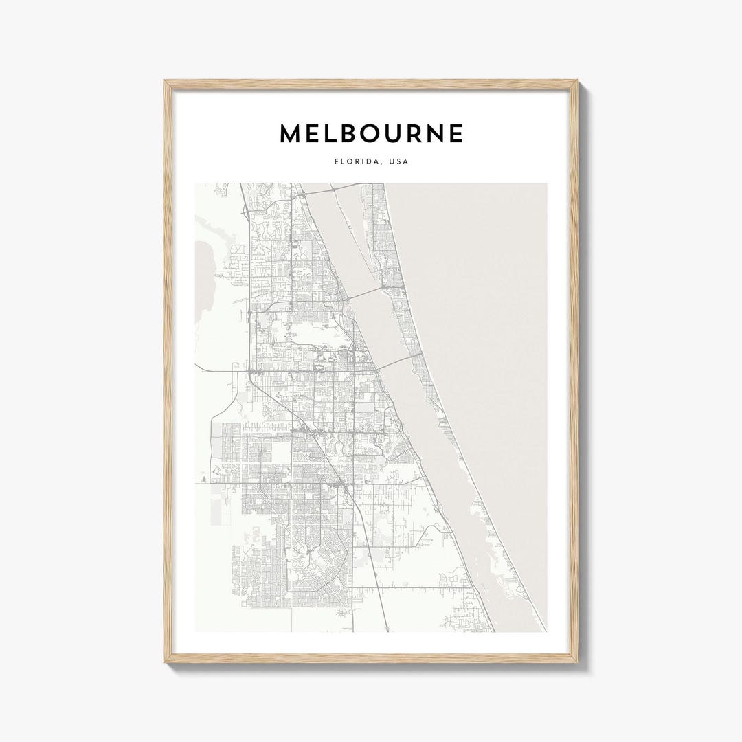 Melbourne Florida Map Poster, Melbourne Map Print, Melbourne Travel ...