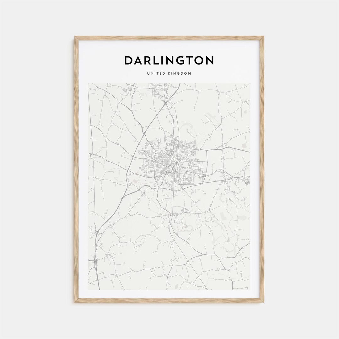 Darlington Map Poster, Darlington Map Print, Darlington Travel Wall Art ...