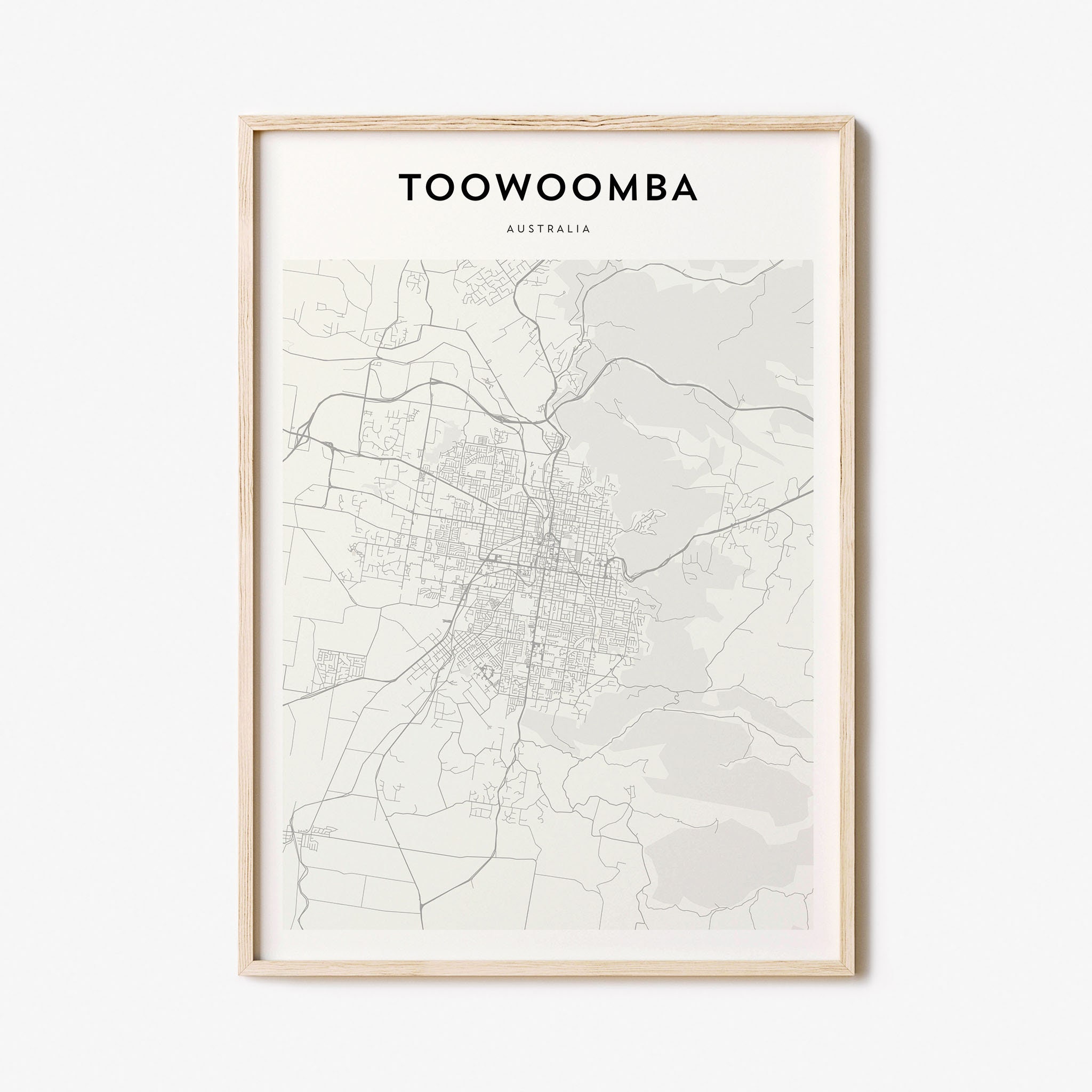 Toowoomba Map Poster, Toowoomba Map Print, Toowoomba Personalized Map ...
