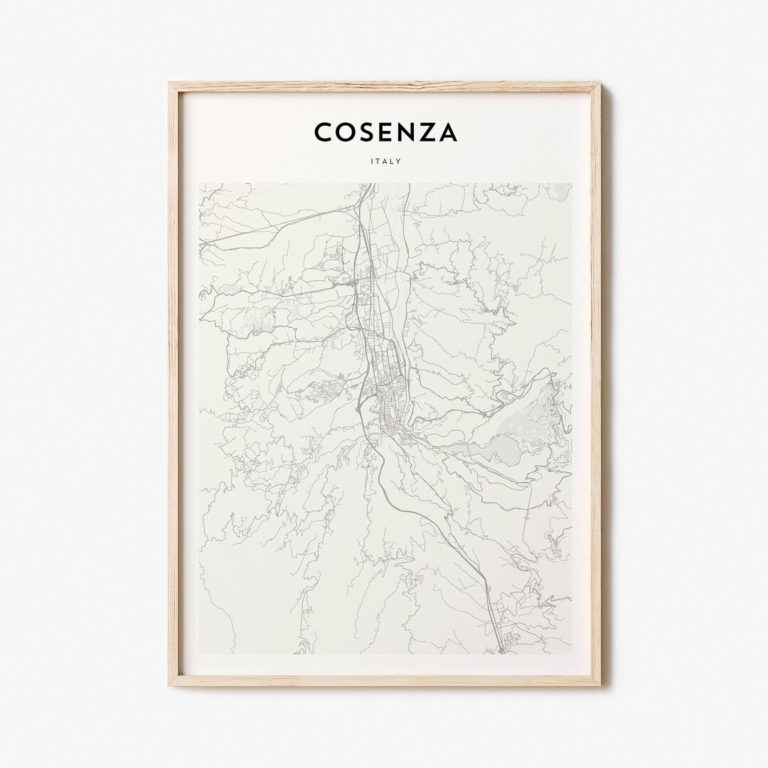 Cosenza Map Poster, Cosenza Map Print, Cosenza Personalized Map Art ...