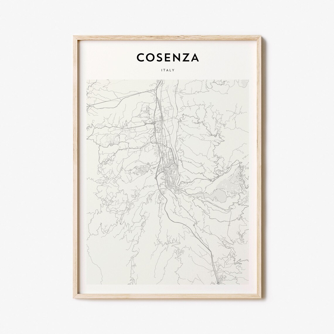 Cosenza Map Poster, Cosenza Map Print, Cosenza Personalized Map Art ...
