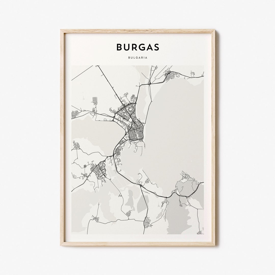 Burgas Custom Black Map Burgas Map Burgas Print Burgas Wall - Etsy