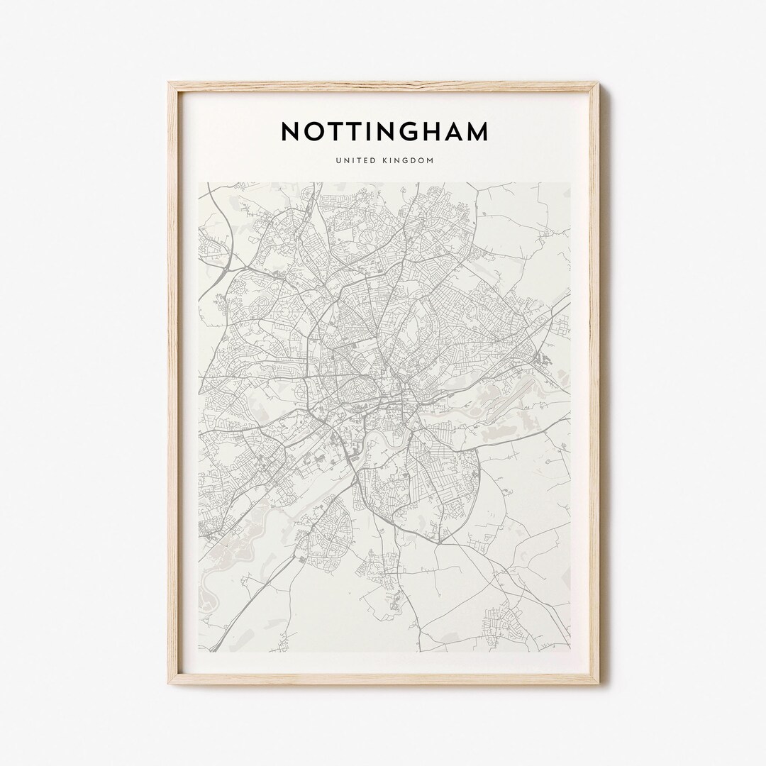 Nottingham Map Poster, Nottingham Map Print, Nottingham Personalized ...