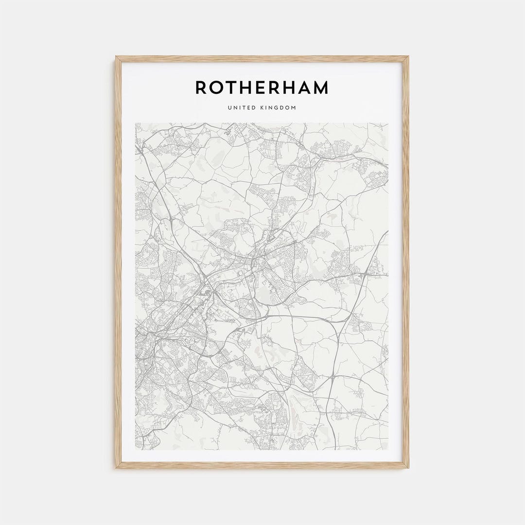 Rotherham Map Poster, Rotherham Map Print, Rotherham Personalized Map ...